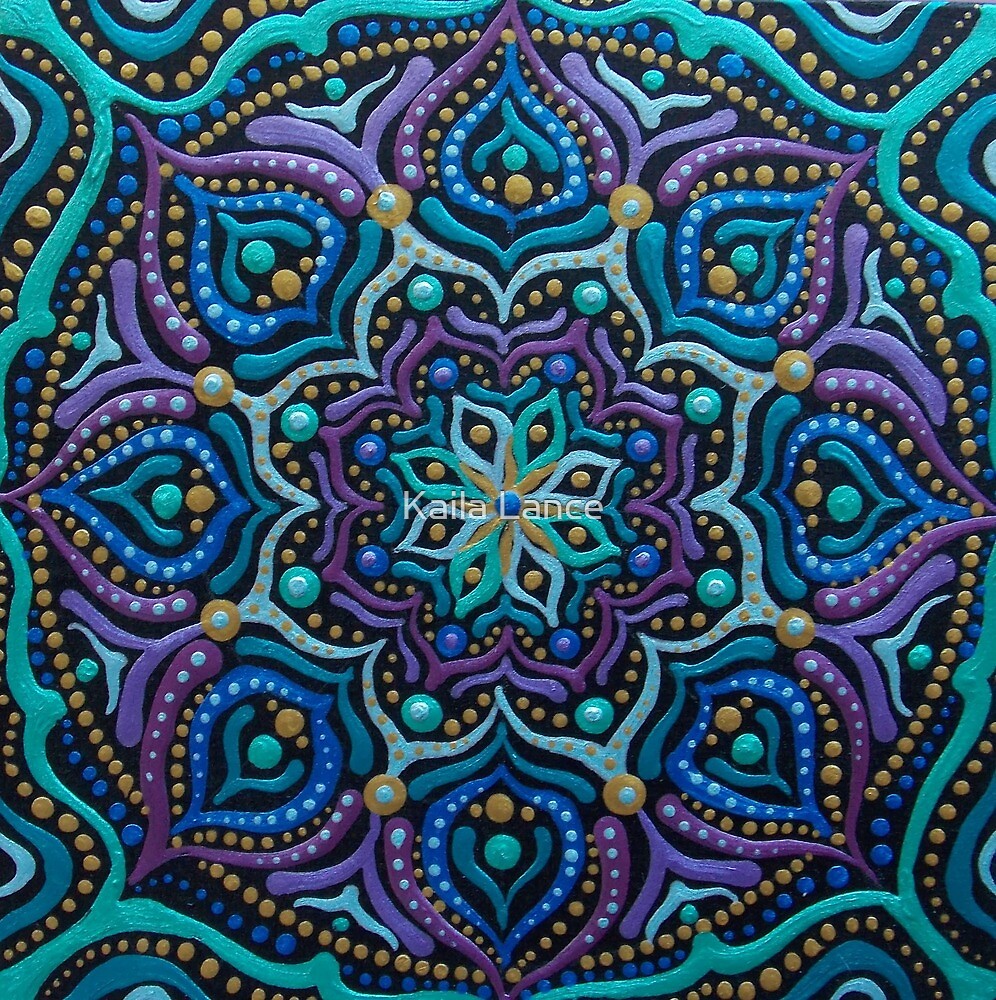 "Blue Flower Mandala" by Kaila Lance | Redbubble
