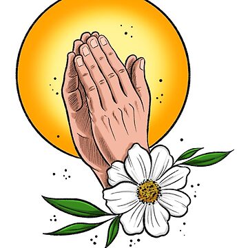 "color praying hands" Sticker by VinzTattooer | Redbubble