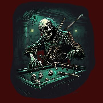 "skeleton playing pool" Sticker for Sale by bobbobroberts | Redbubble