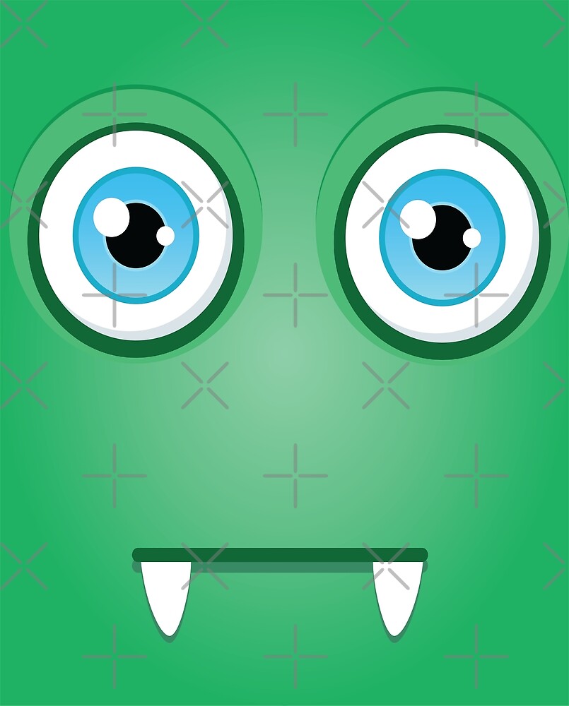 "Two Eyed Green Monster Cute Bigfoot Monsters" by ProjectX23 | Redbubble