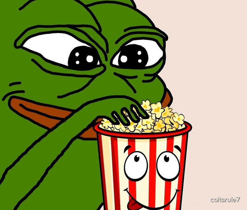 "Pepe Eating Popcorn " by coltsrule7 | Redbubble