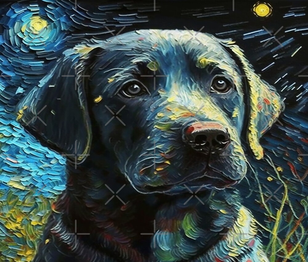 "Labrador Retriever Portrait Vincent van Gogh Style Painting" by ...