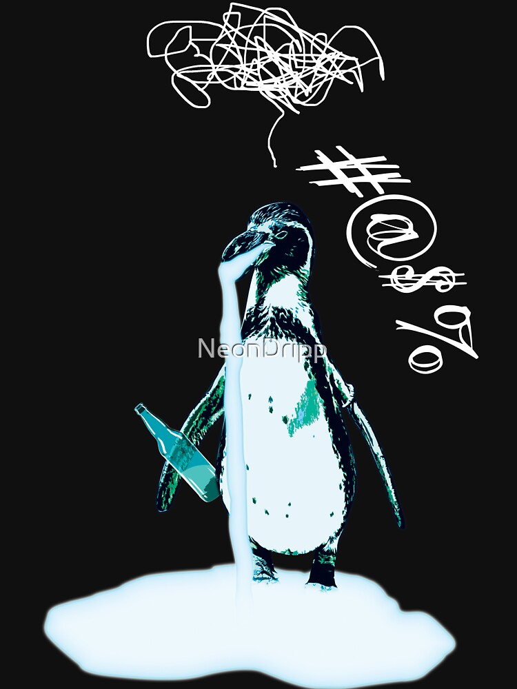 "Neon Vomit, Drunk Penguin" T-shirt by NeonDripp | Redbubble