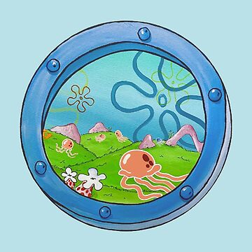 "Spongebob Window" Poster for Sale by PritableCorp | Redbubble