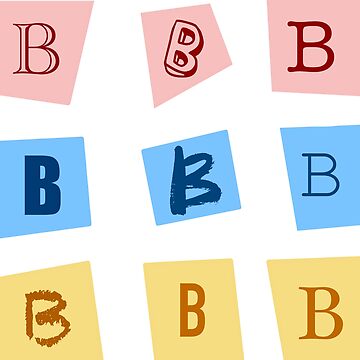 "Letter B text b color pink blue yellow " Sticker for Sale by ...