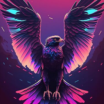 "80s Synthwave cyberpunk Eagle" Sticker for Sale by RESToRAPTOR | Redbubble