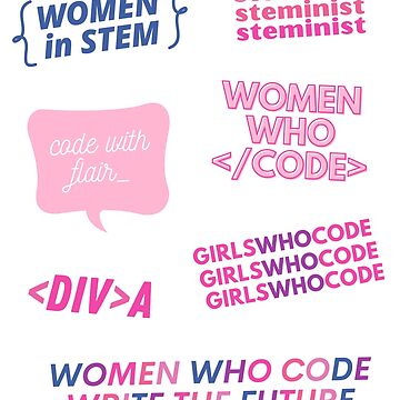 "WOMEN IN TECH Sticker Pack" Sticker for Sale by TheBaryoStudio | Redbubble