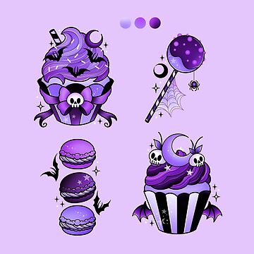 "Goth bakery treats " Sticker for Sale by Texdoodles | Redbubble