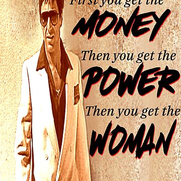 "Al Pacino - Money, Power, Woman " Sticker for Sale by Razmanian ...