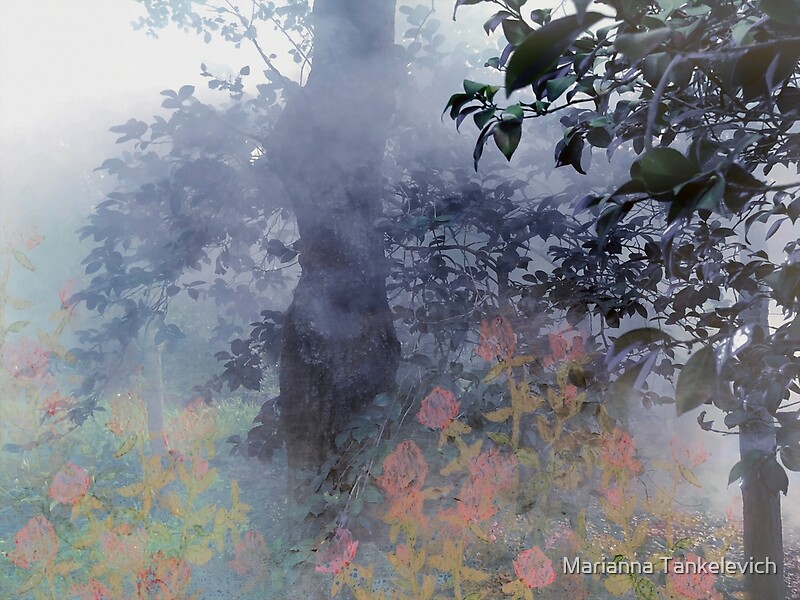 "magic mist with ghostly flowers" by Marianna Tankelevich | Redbubble