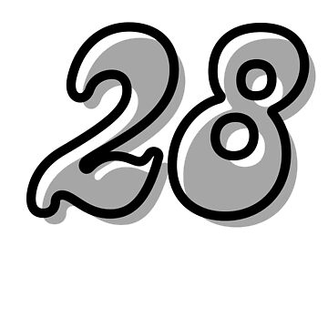 "Number 28" Sticker for Sale by mankindvm | Redbubble