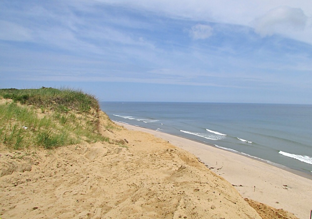"Ocean bluff and sandy beach" by Linda Crockett | Redbubble