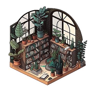 "Plant-Covered Library Sticker" Sticker for Sale by The-AI-Artisan ...