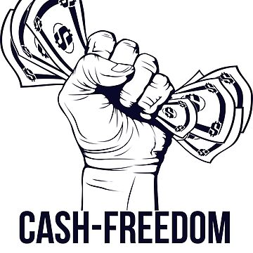 ""Cash Freedom" Digital Money-Slavery Protest Design" Sticker for Sale ...