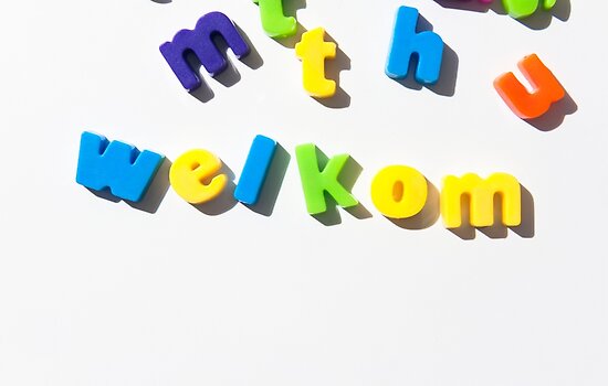 "Fridge magnet letters spell welkom welcome in Dutch." Posters by ...