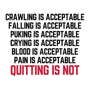 "Crawling Is Acceptable Gym Quote" Canvas Print for Sale by ...