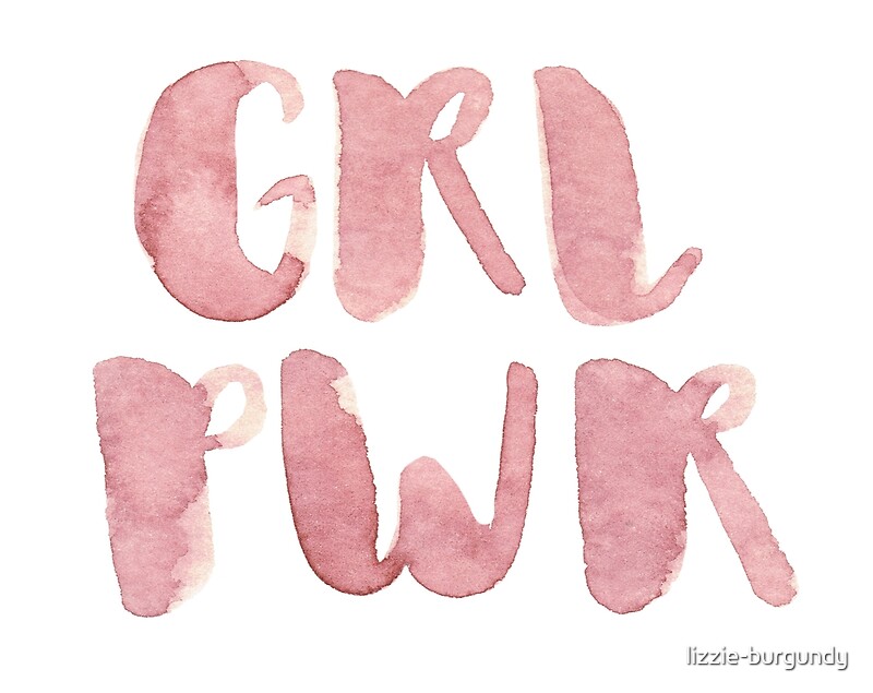 "Watercolor GRL PWR Girl Power red" by lizzie-burgundy | Redbubble