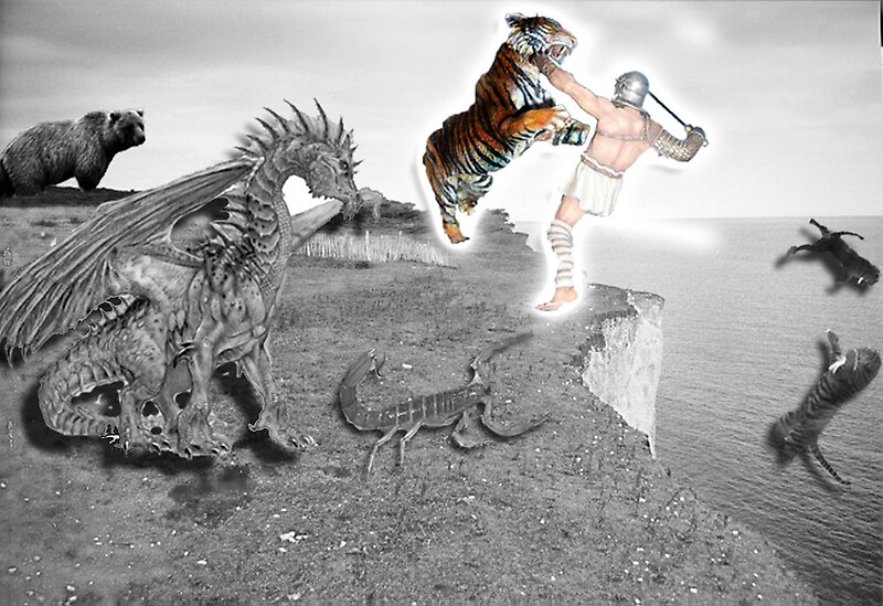 "Man vs Beast Symbolic Self Portrait" by Kory Richardson | Redbubble