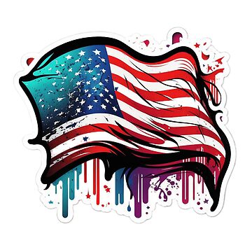 "American flag melting" Sticker for Sale by Melsticksum | Redbubble