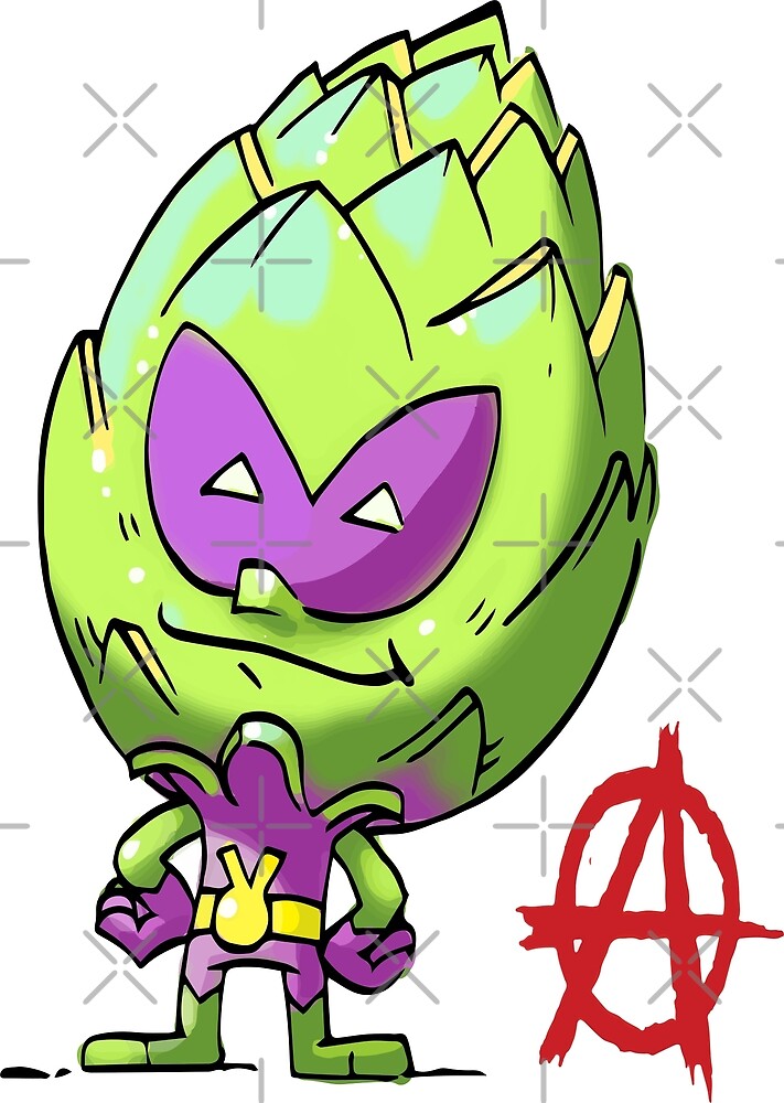 "Artichoke Alien Vegan Foodietoon Anarchy / Veggie Superheroes" by ...
