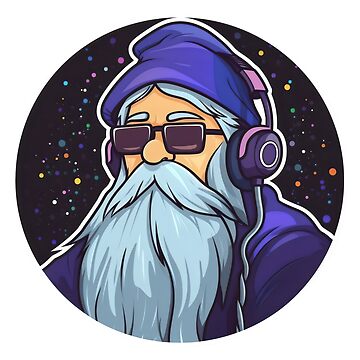 "Wizard Wearing Headphones" Sticker for Sale by Cute Robot | Redbubble