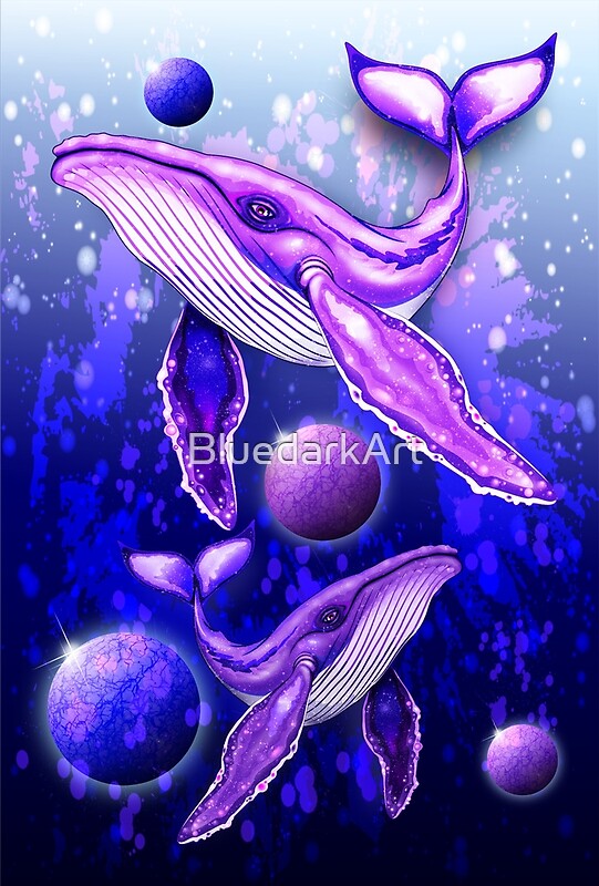 "Cyber Whale on Ultra Violet Deep Space Ocean." by BluedarkArt | Redbubble