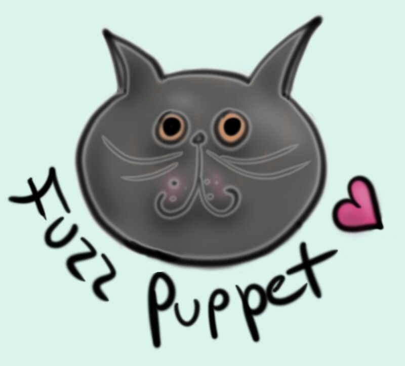 "Cute Cat Fuzz Puppet [Head And Text]" by meriamber | Redbubble