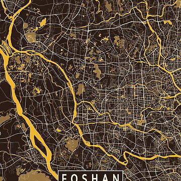 "Foshan City Map of Guangdong, China - Pastel" Poster for Sale by deMAP ...