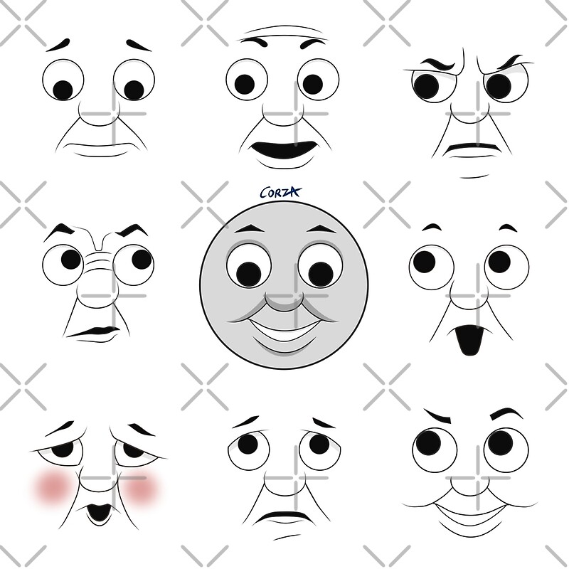 "The Many Faces of Thomas (lines)" by corzamoon | Redbubble