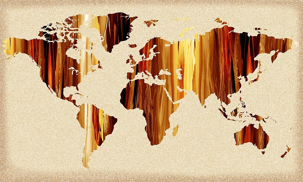 "Earthy Glow World Map Beautiful Planet" by Irina Sztukowski | Redbubble