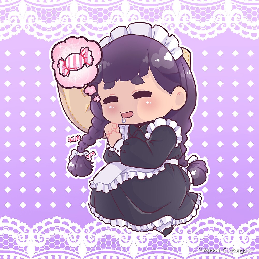 "Anime, Purple braid hair, Maid Sticker, - The Maid Collection" by ...