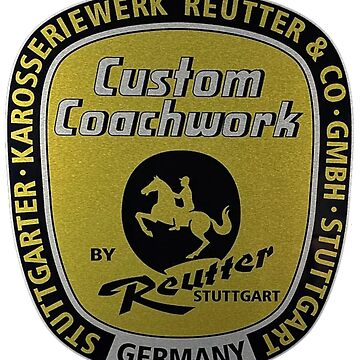 "Reutter Karosserie Emblem for Porsche 356" Sticker for Sale by Beetle ...
