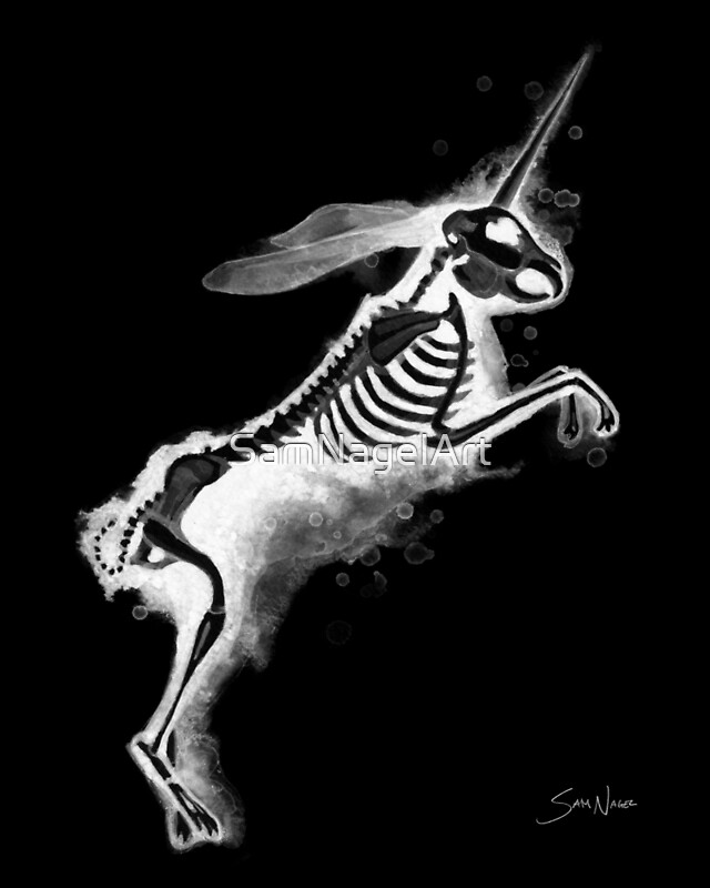 "Unicorn Bunny - inverted" by SamNagel | Redbubble