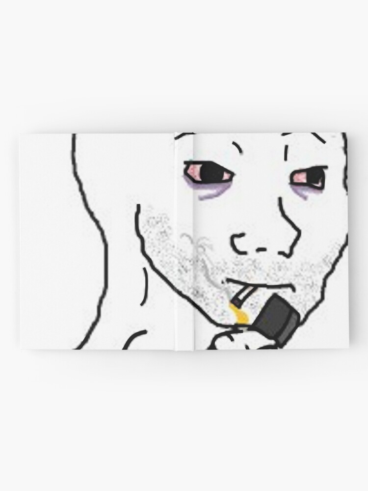 "Wojak Smoking" Hardcover Journal by neomeme | Redbubble