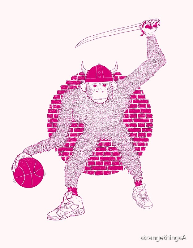 "Monkey Viking Basketball " by strangethingsA | Redbubble