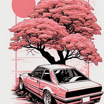 "Vintage cherry blossom tree car design" Sticker by Iba95 | Redbubble