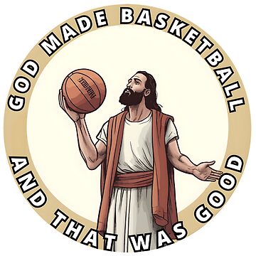 "Basketball Jesus funny sticker" Sticker for Sale by MidgardWonders ...