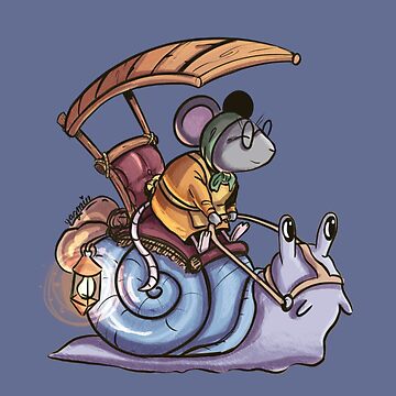 "Mouse Riding A Snail" Sticker for Sale by YazminCityArts | Redbubble
