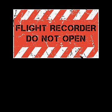 "Funny Pilot Theme - Black Box Flight Recorder - Do Not Open" Sticker ...