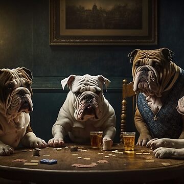 "Bulldogs playing poker scene classic" Poster for Sale by TylerBurst ...