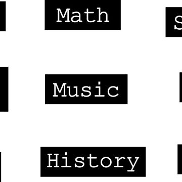 "Black School Subject Labels Pack Collection Bundle" Sticker for Sale ...