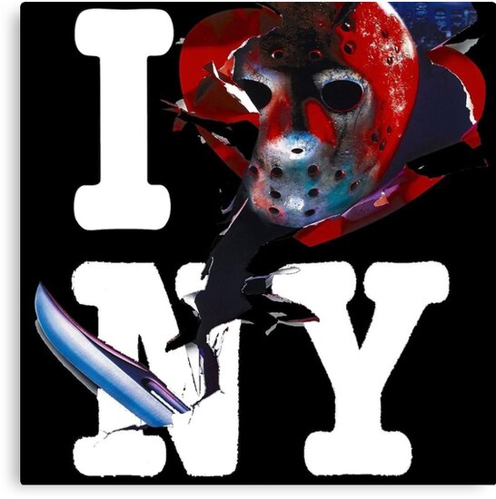"Jason Voorhees Friday The 13th I Heart NY" Canvas Print by ...