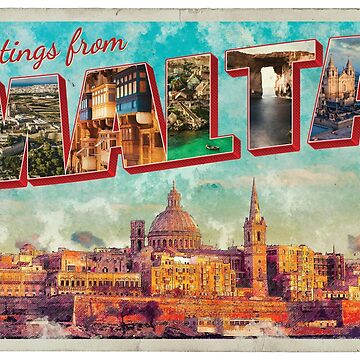 "Greetings from Malta Vintage style retro souvenir" Sticker for Sale by ...