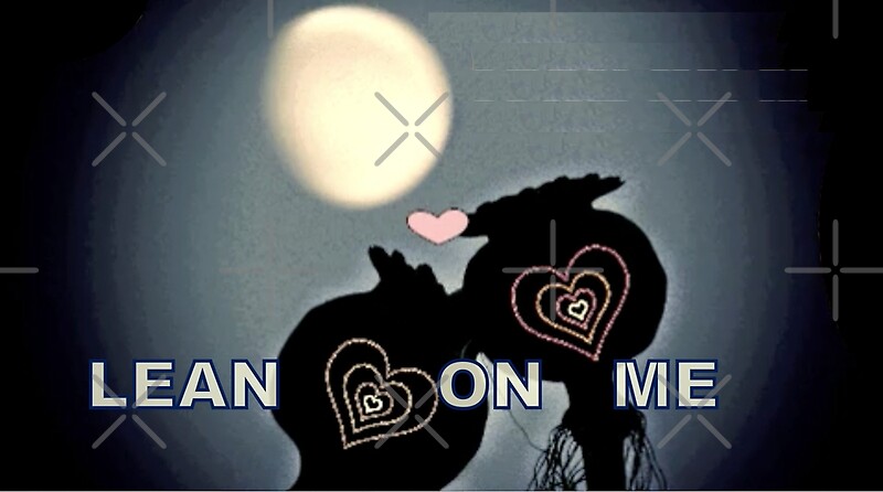 "Lean On Me Poppy Moon Silhouette Valentine Love" by PoppyPrintShop ...