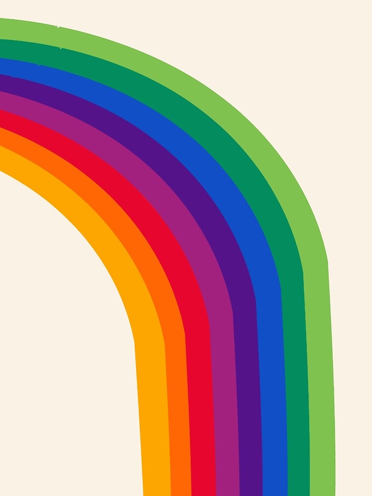 "Groovy - rainbow 70s 1970s style retro throwback minimal happy hippie ...
