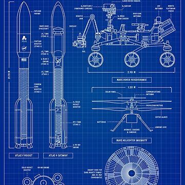 "NASA Mars 2020. Perseverance and Ingenuity (Vertical Blueprint ...
