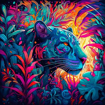 "Trippy Psychedelic Jungle Panther" Sticker for Sale by Tycobb48 ...