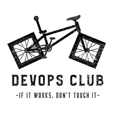 "Devops club - funny devops engineering bicycle" Sticker for Sale by ...