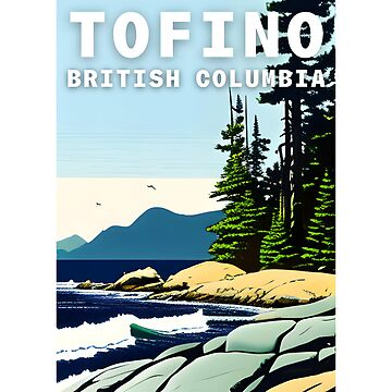 Sticker for Sale mit "Illustriertes Poster von Tofino BC" von kbracey ...