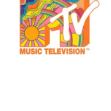 "MTV Psychedelic Groovy Rainbow Sunset Logo" Essential T-Shirt for Sale ...